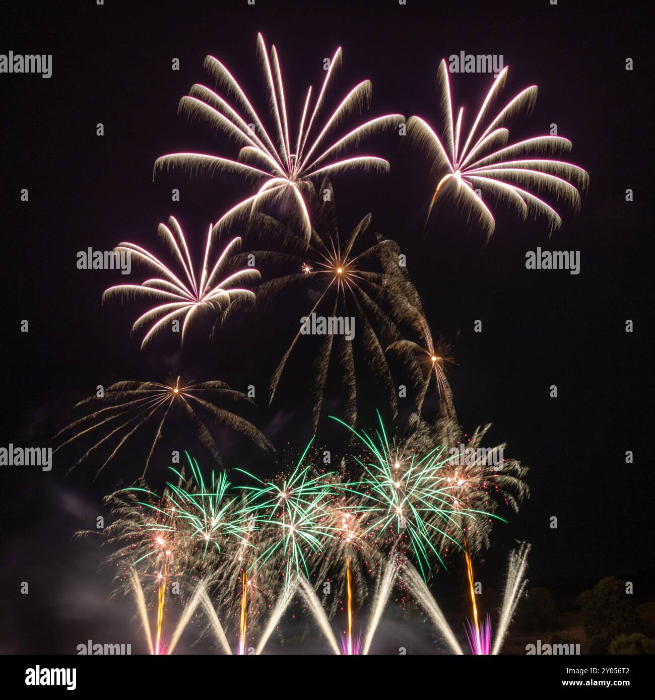 Colorful Fireworks Display against Black Sky Stock Photo - Alamy
