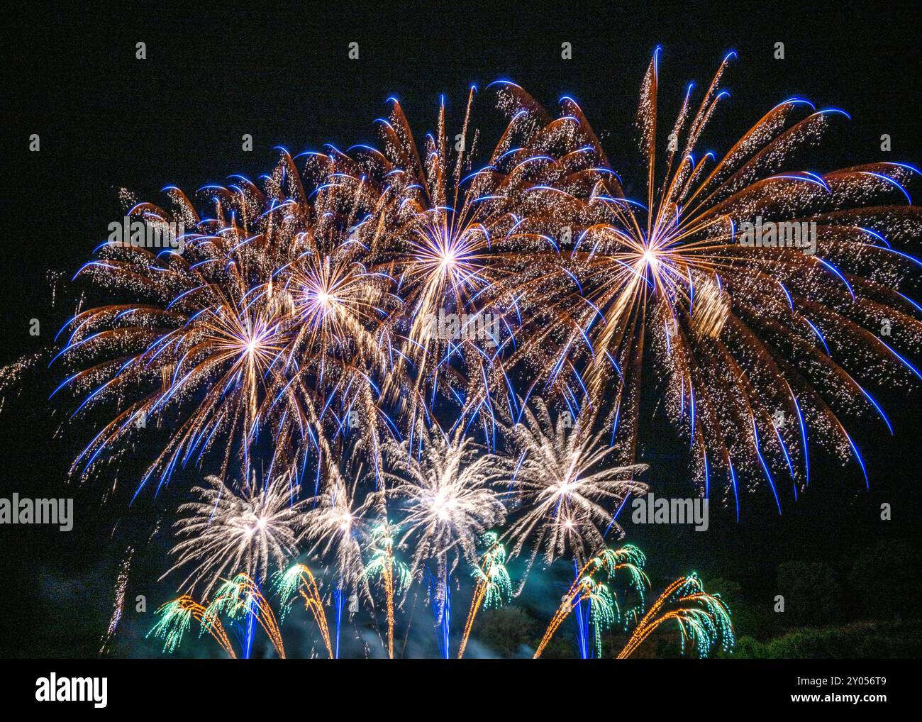 Colorful Fireworks Display against Black Sky Stock Photo - Alamy