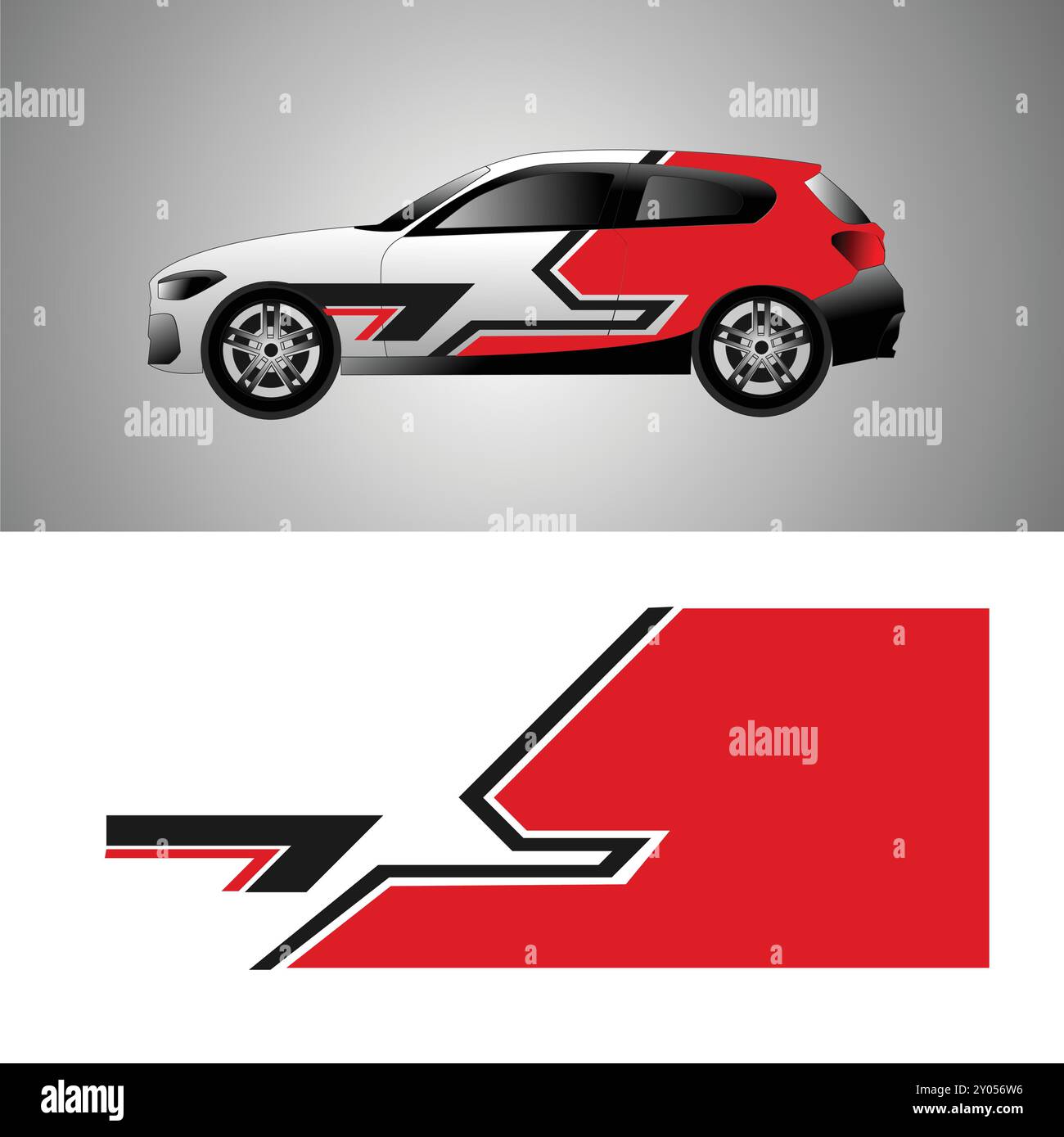 car body wrap vinyl livery decal vector design. white car decal Stock ...