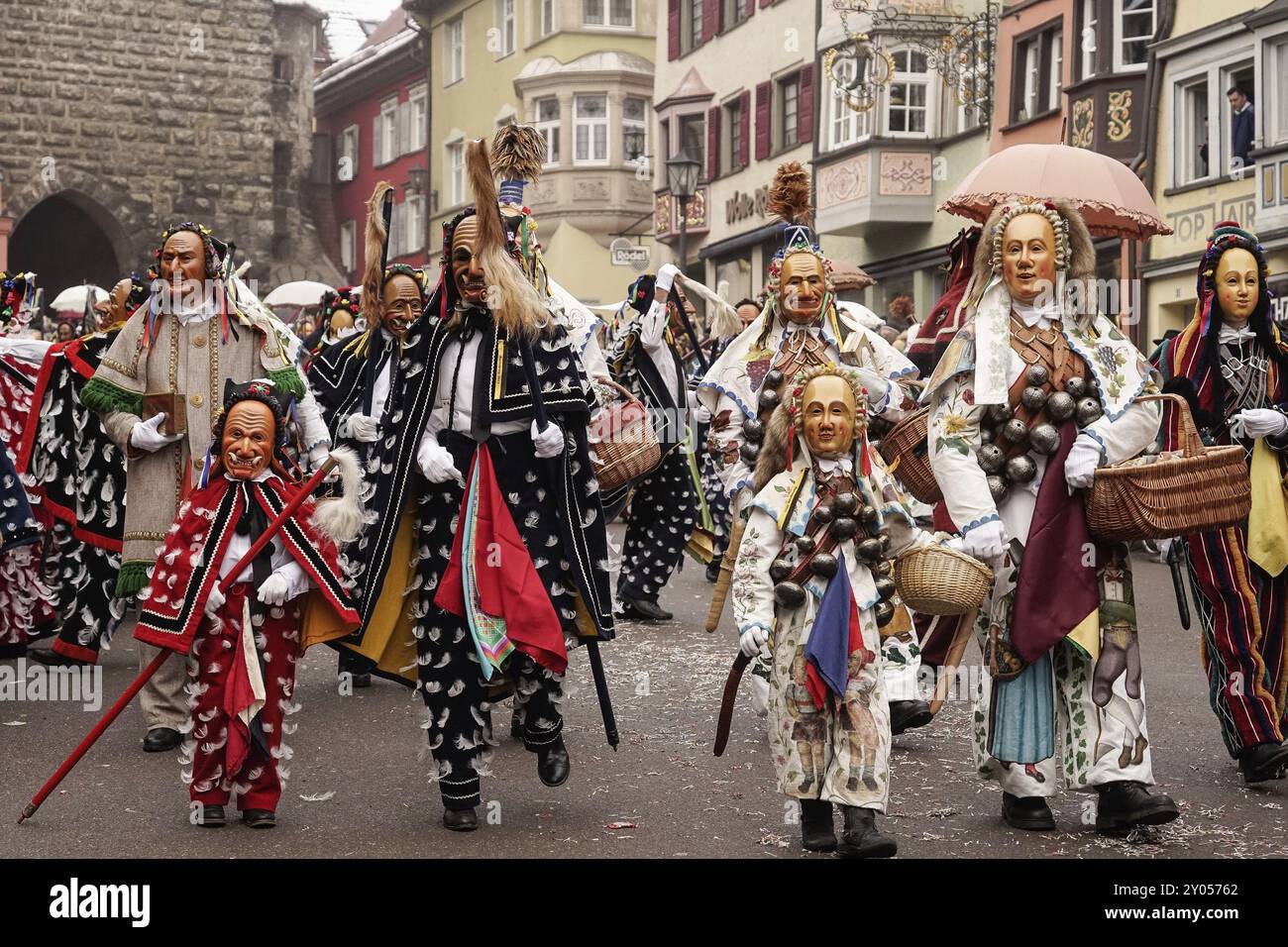 Different types of jesters at the Rottweiler Narrensprung Stock Photo ...
