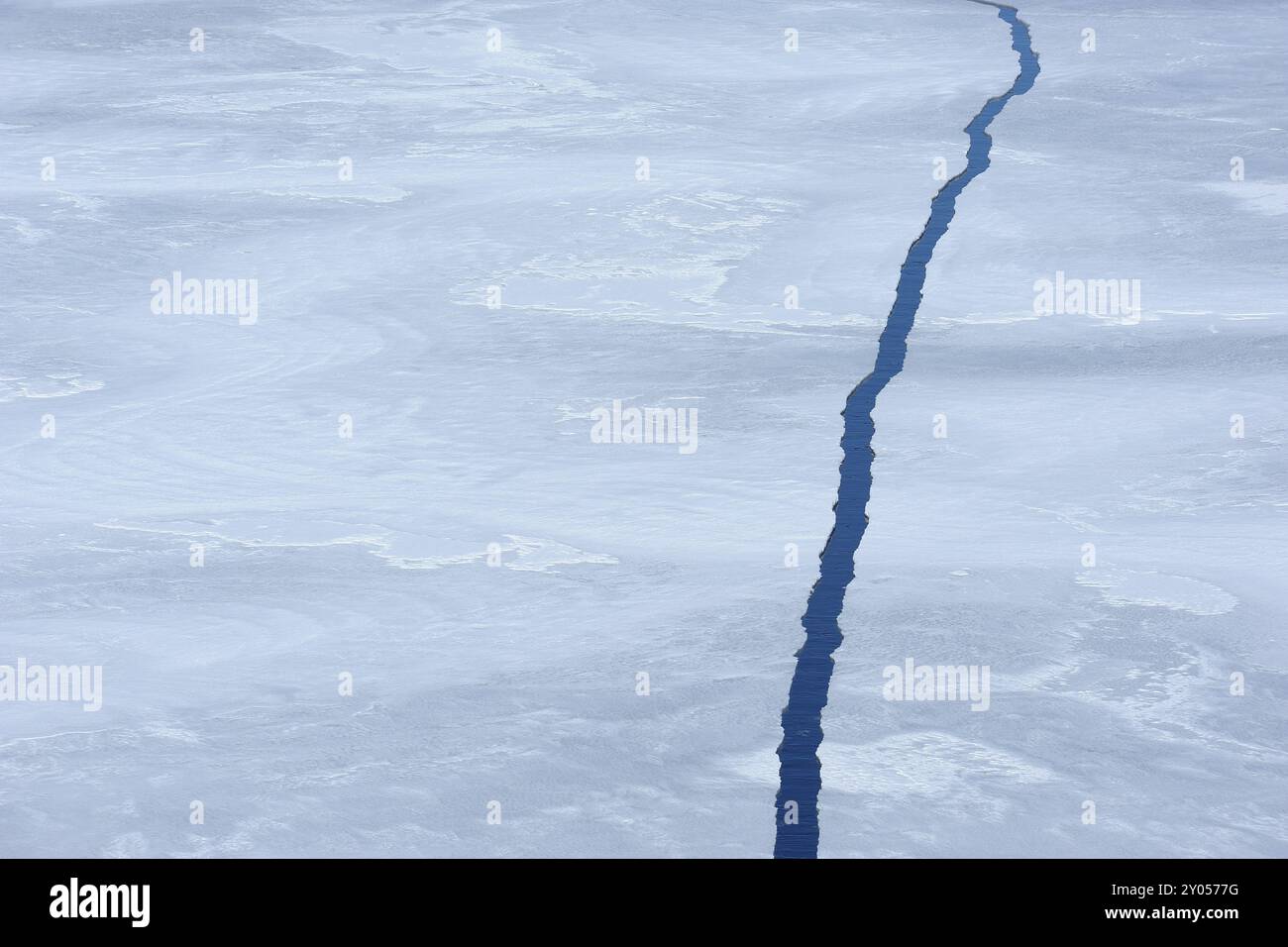 Crack in pack ice, Snow hill island, Weddel Sea, Antarctic Peninsula ...