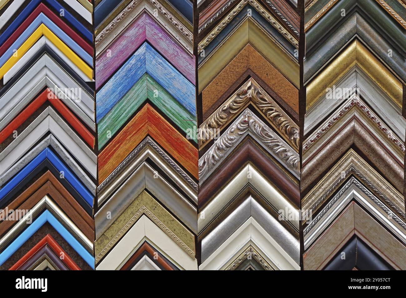 Colorful selection of picture frames corners samples Stock Photo - Alamy