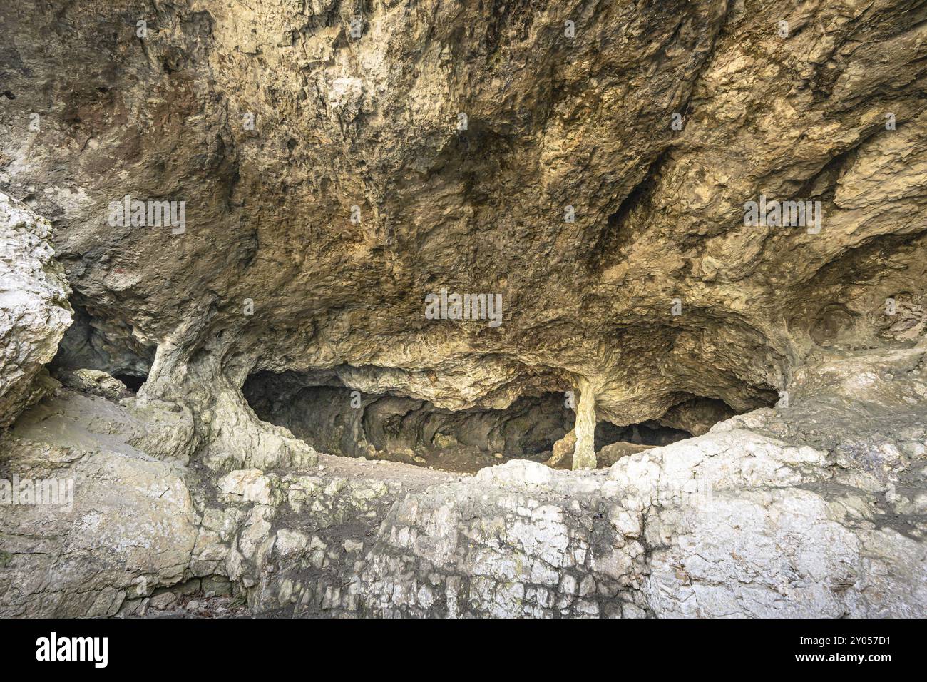 There are many Stone Age caves throughout the Swabian Alb Stock Photo ...