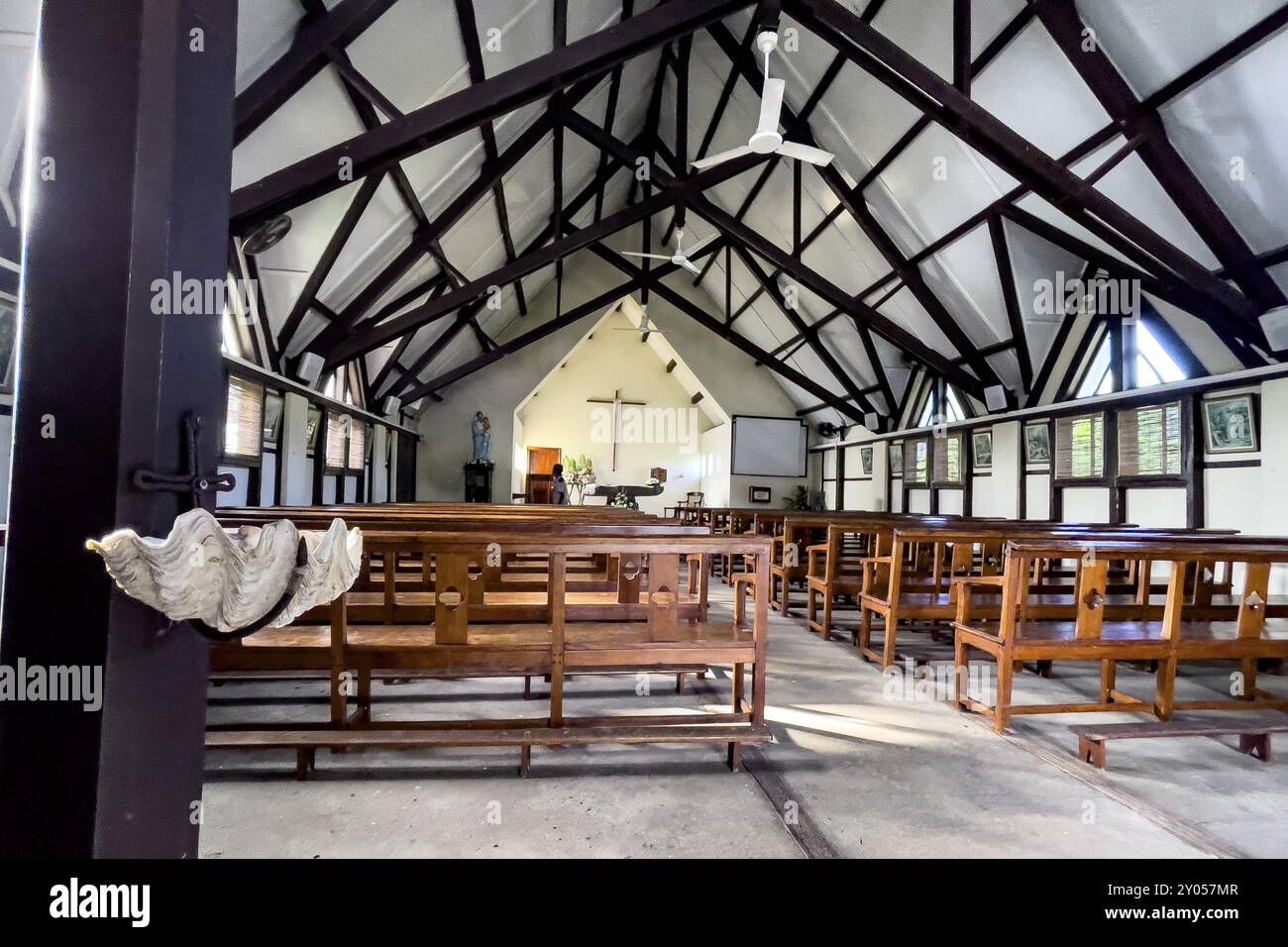 Interior of the nave of Notre-Dame Auxiliatrice de Cap Malheureux ...
