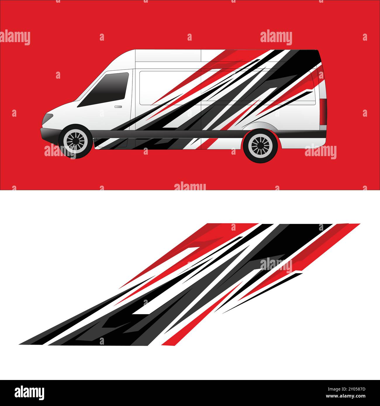 Cargo van body background sticker design vector Stock Vector Image ...
