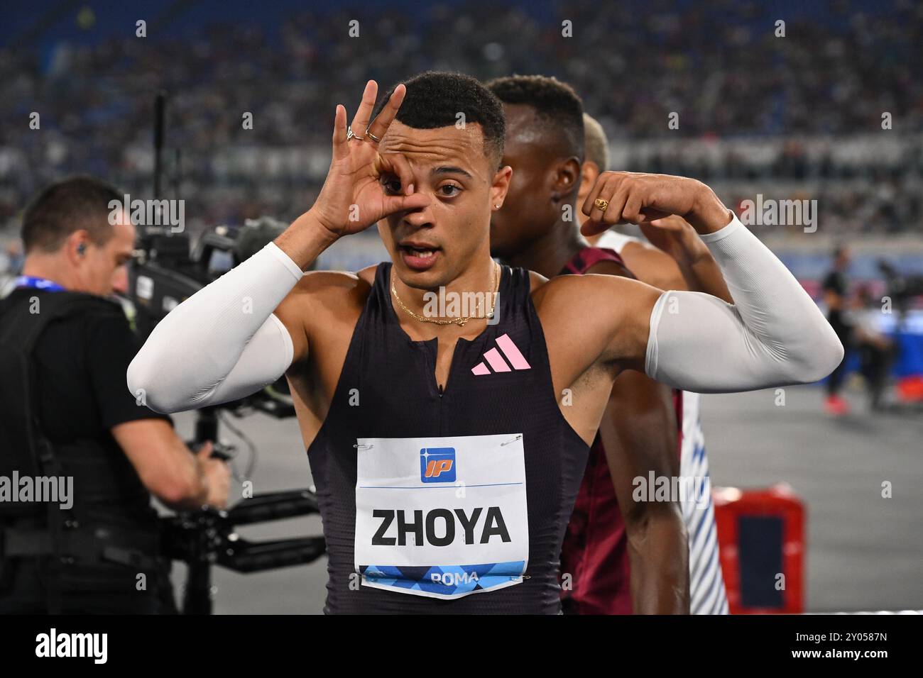 Sasha ZHOYA (FRA) competes in 110m Hurdles Men during the IAAF Wanda ...
