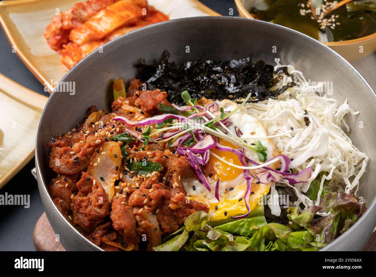 Korean food, soybean paste stew, spicy pork, bibimbap, side dishes ...