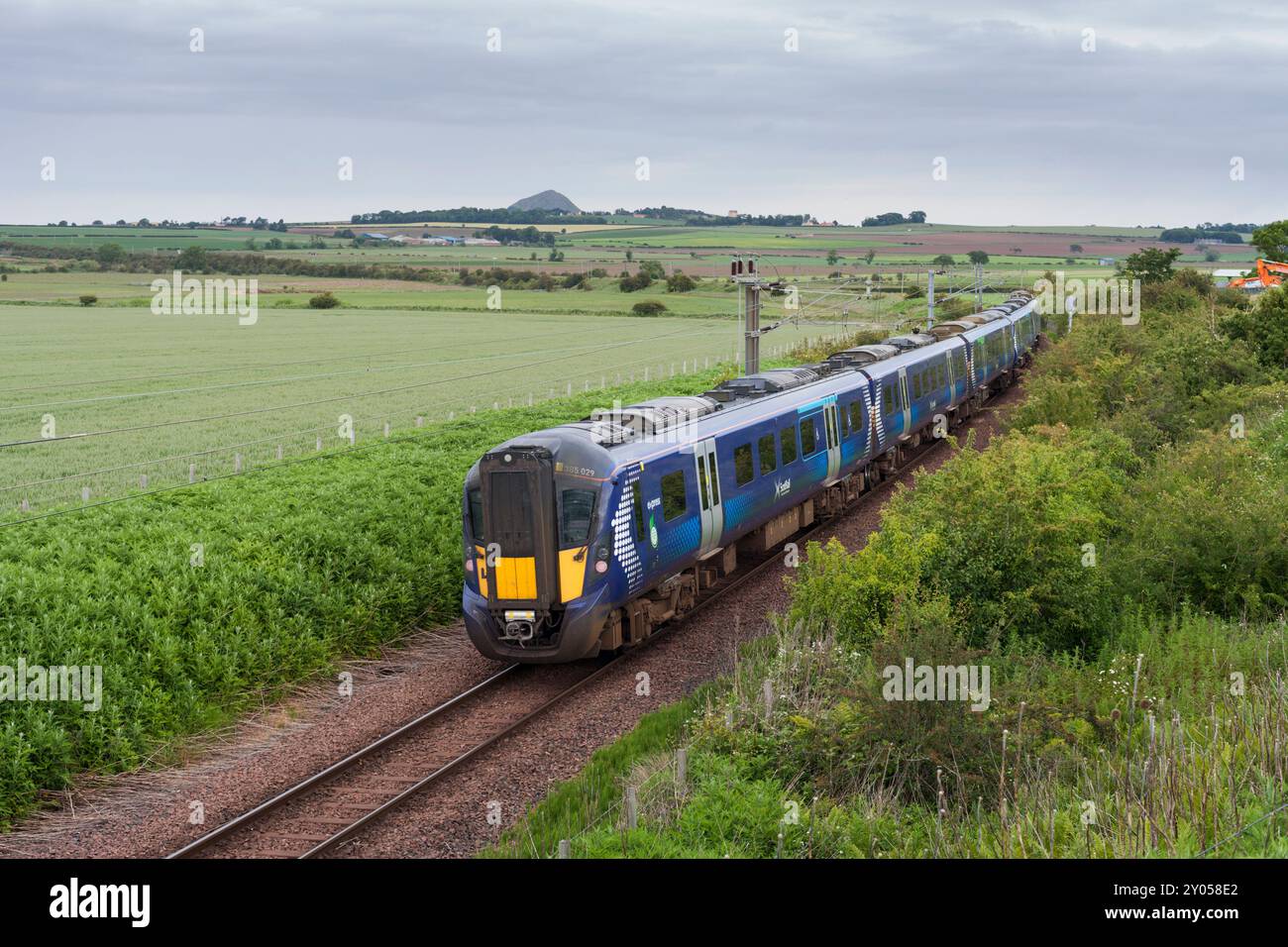 Scotrail Siemens class 385 electric multiple unit train on the single track electrified North ...