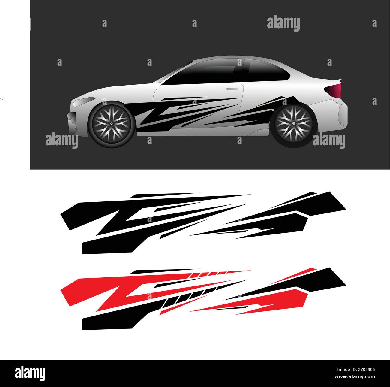 vector car decal background. car body wrap decal. modern car decals ...