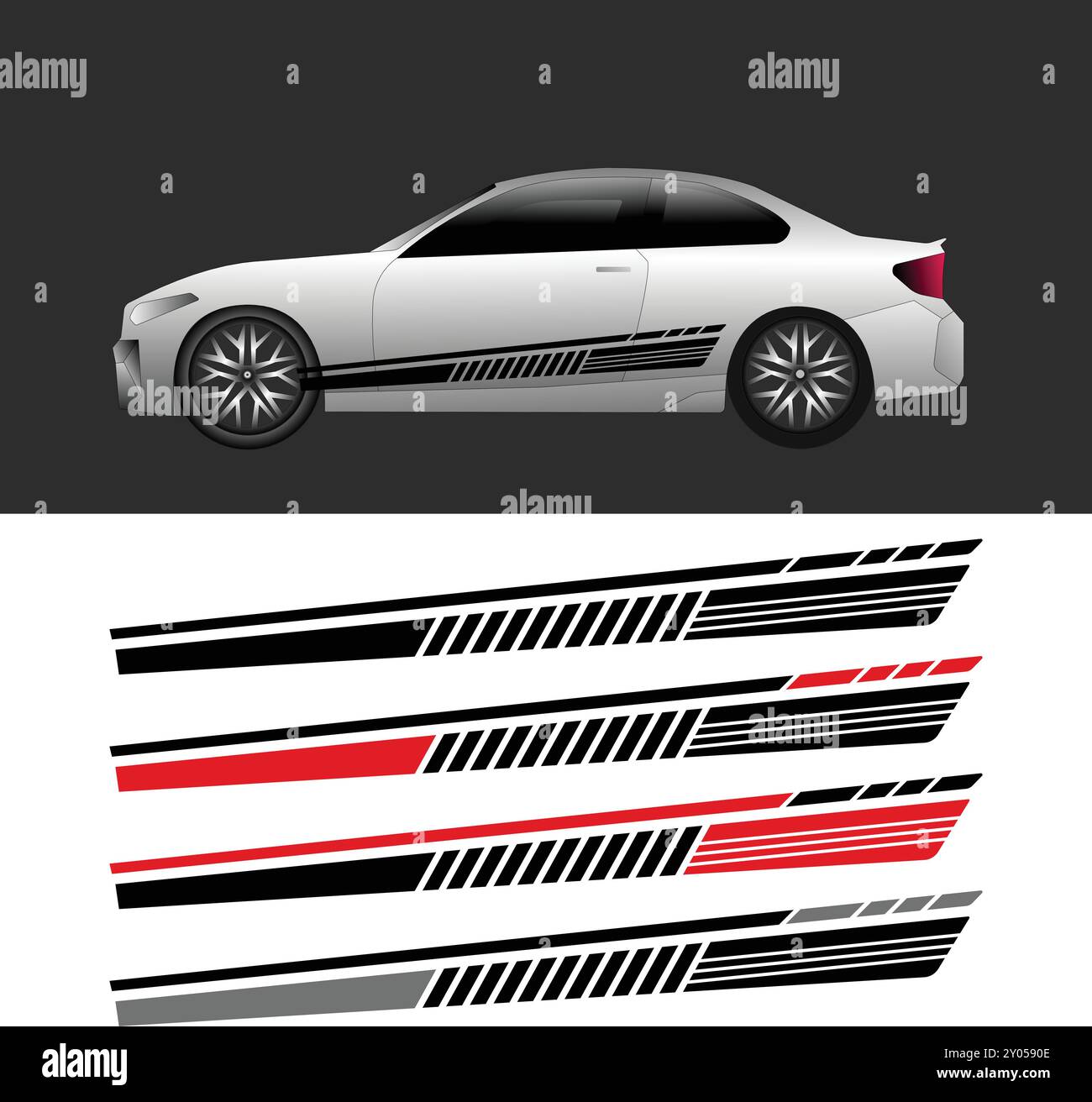 vector car decal background. car body wrap decal. modern car decals ...