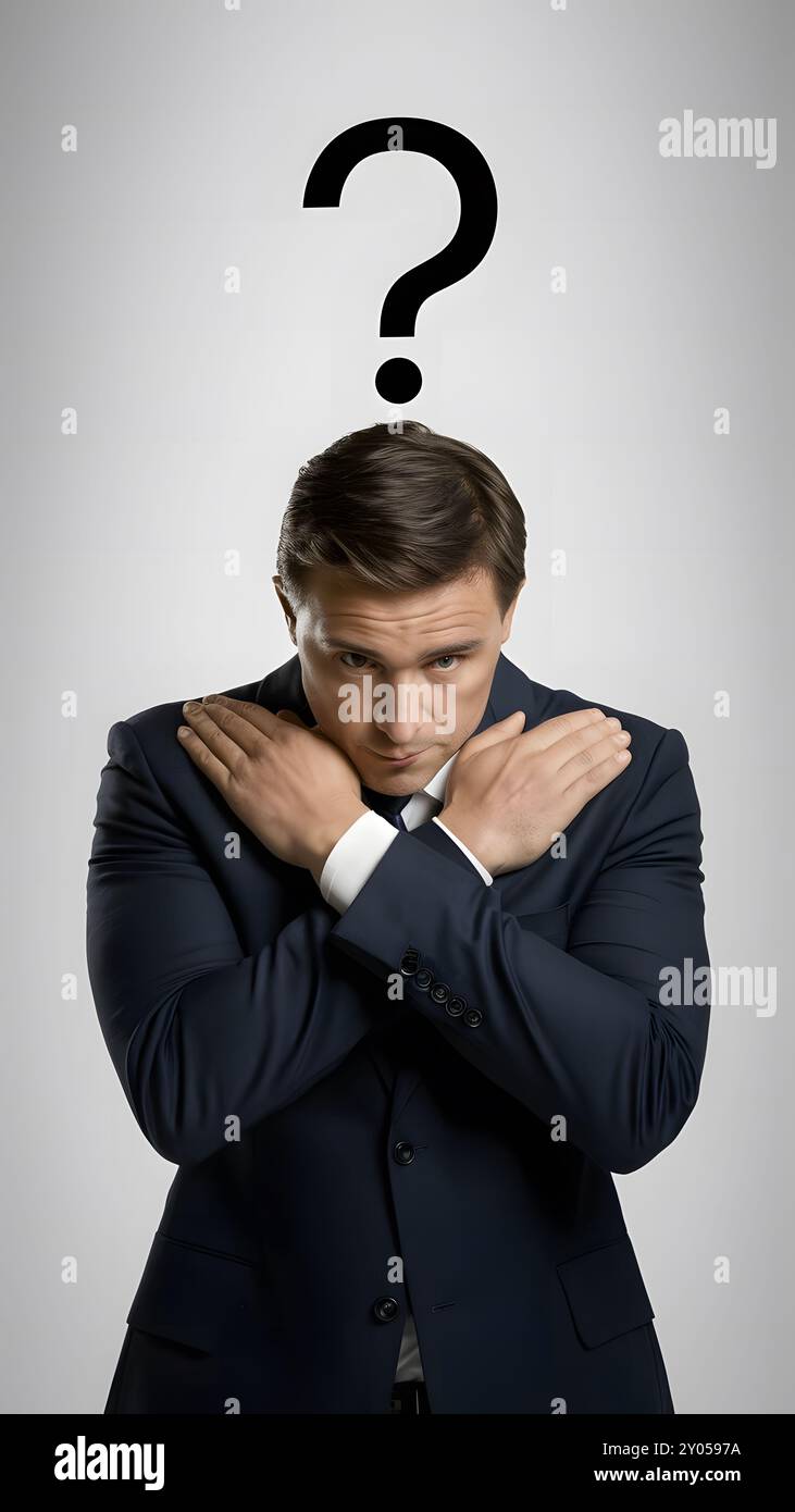 Black symbol of the human head with the words The question mark ...