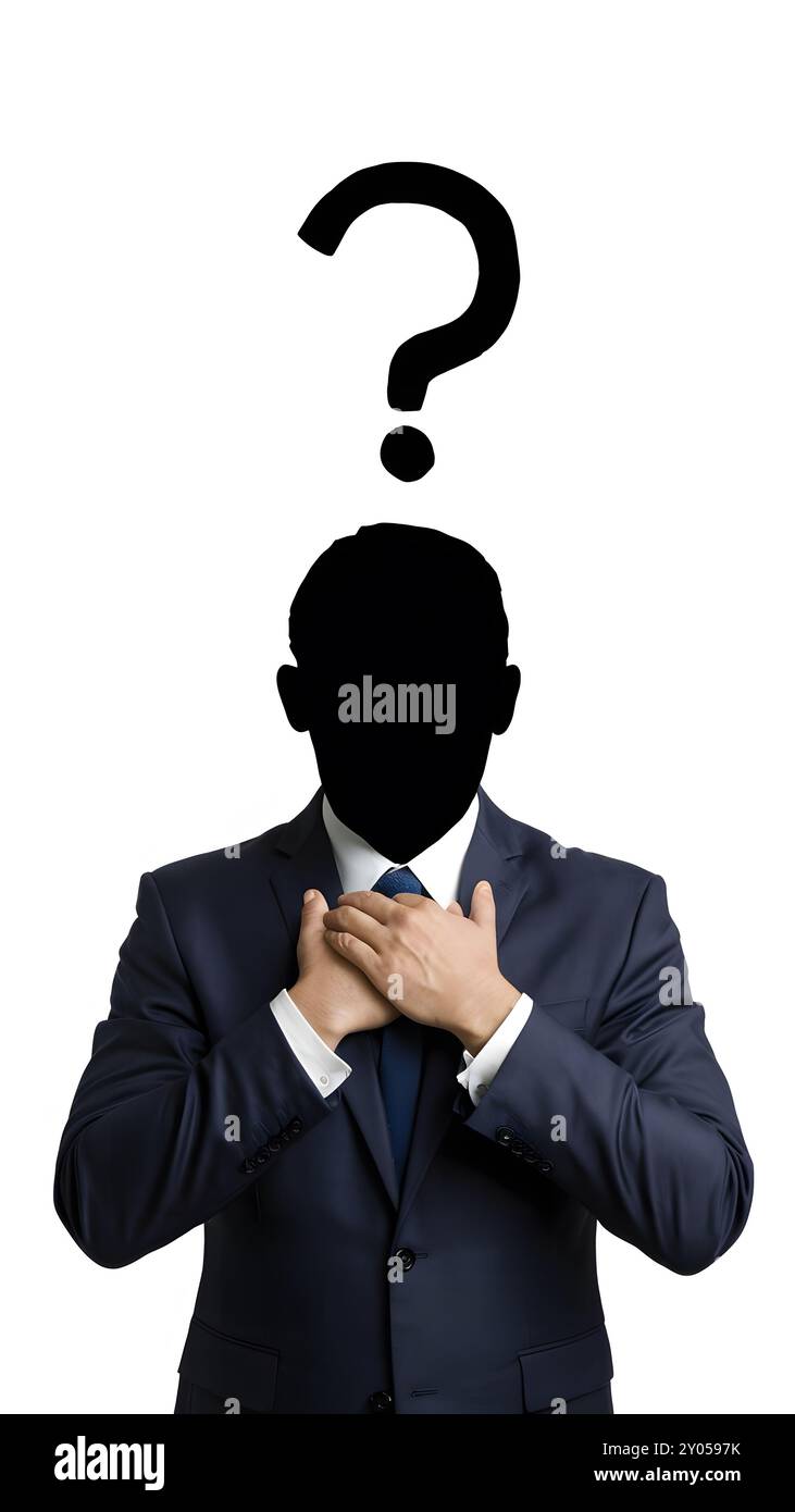 Black symbol of the human head with the words The question mark ...