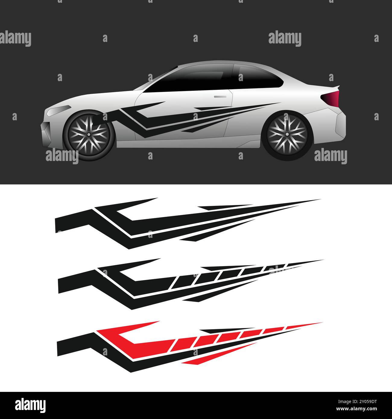 vector car decal background. car body wrap decal. modern car decals ...