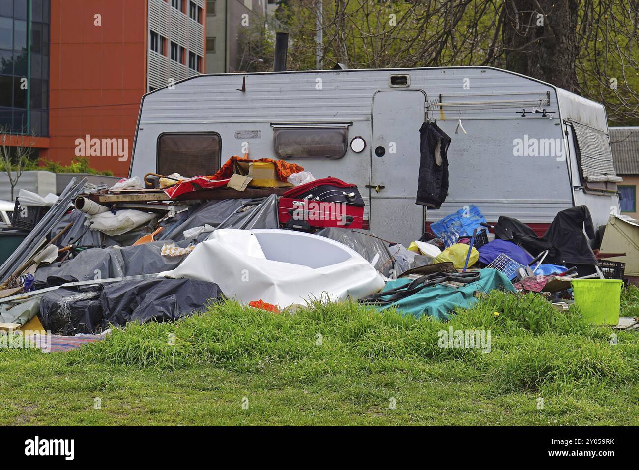 Hoarding problem big pile of collected items Stock Photo - Alamy