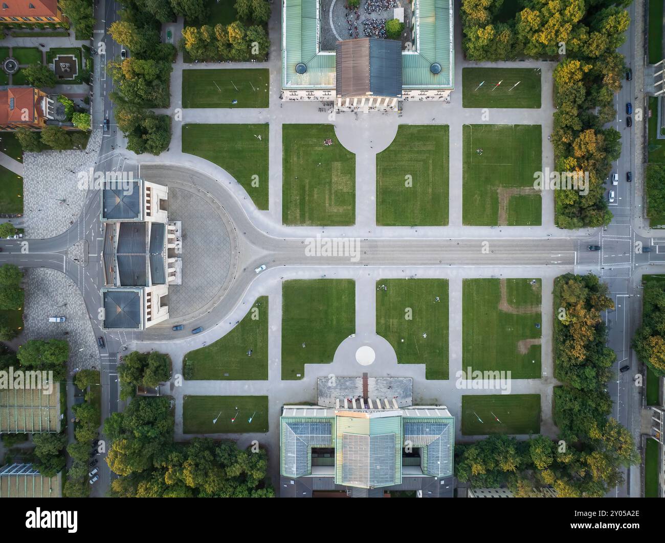 Looking down on Koenigsplatz square in Munich, Germany Stock Photo - Alamy