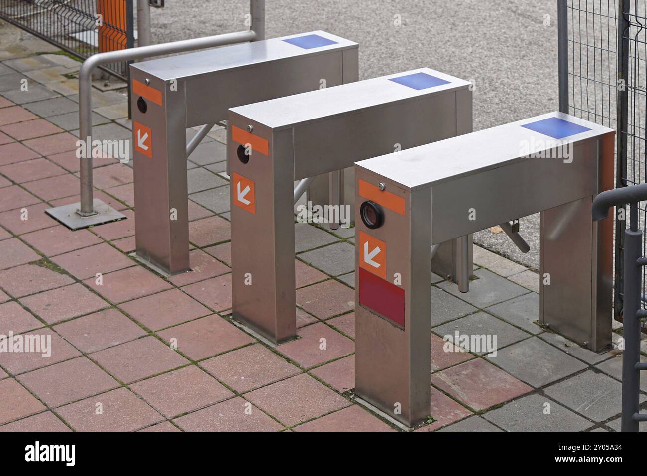 Turnstile control access pass gate Stock Photo - Alamy
