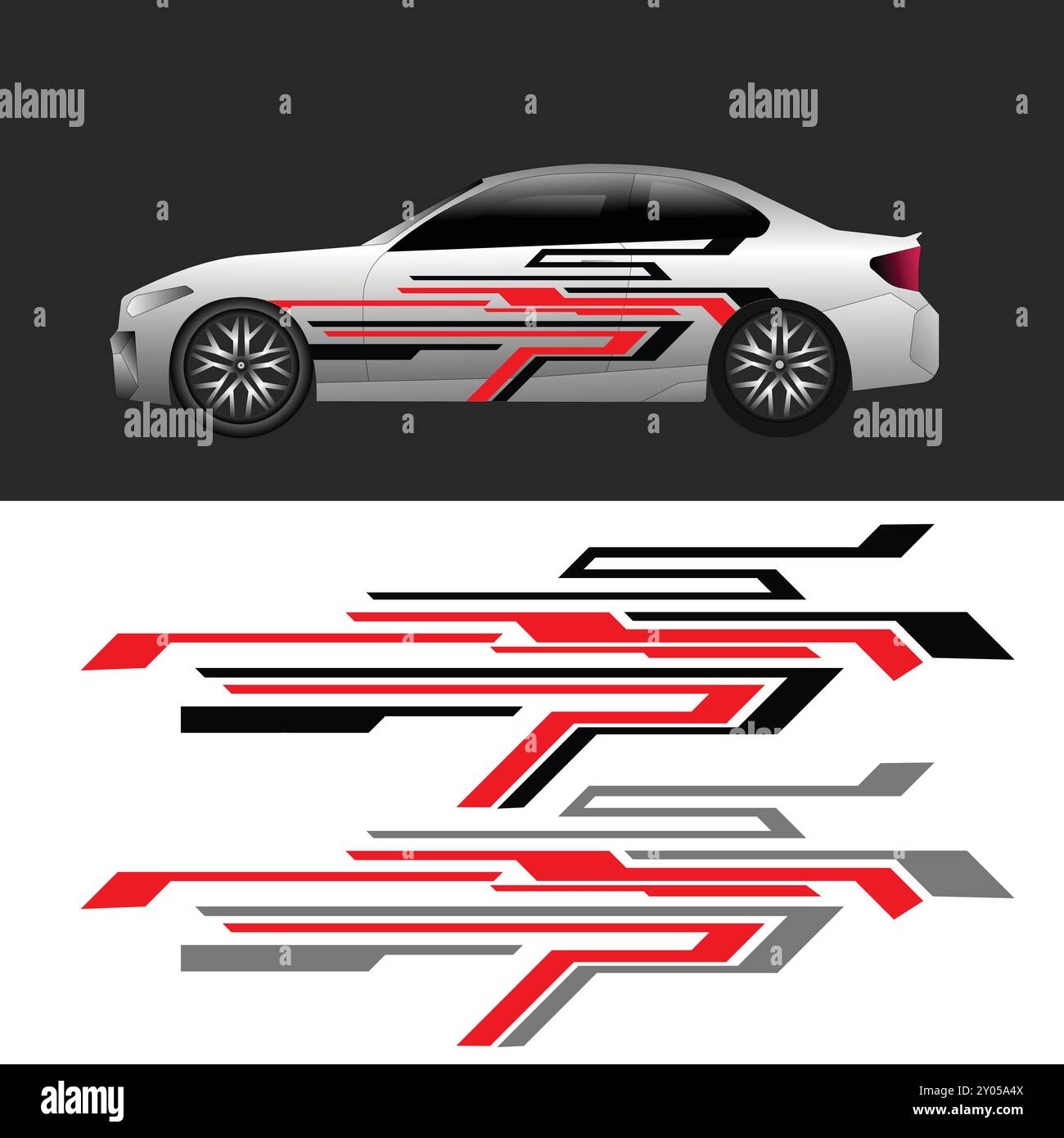 car wrap decal design vector. vinyl car decals. modern car decals Stock ...