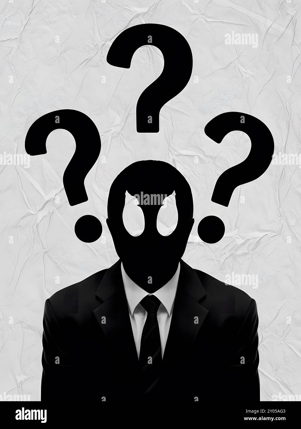 Black symbol of the human head with the words The question mark ...
