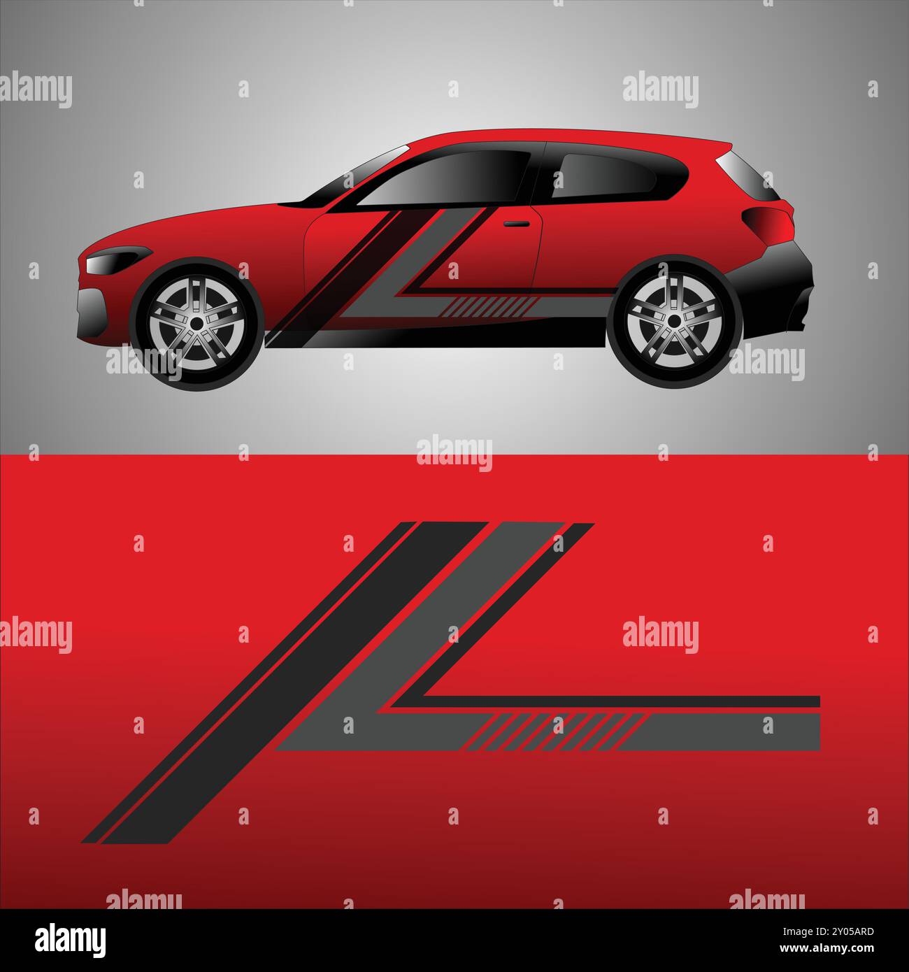 car body wrap vinyl livery decal vector design. white car decal Stock ...
