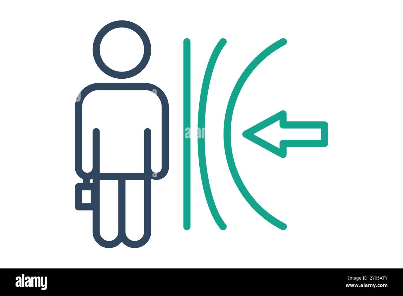 Resilience icon. line icon style. businessman with wall and arrow. icon ...