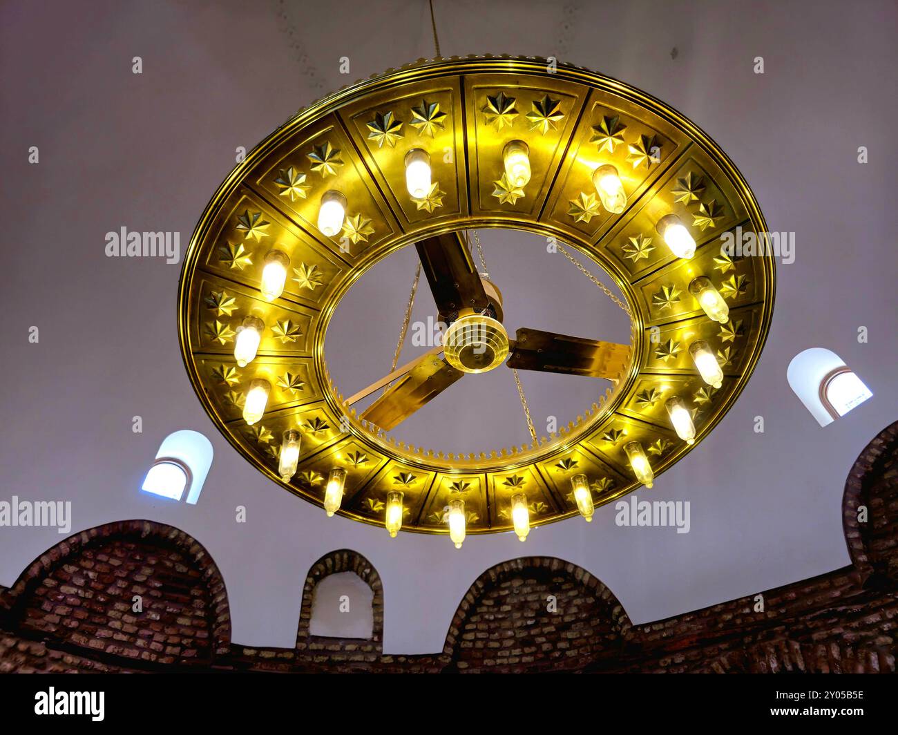 The light of The Abu Bakr Mosque, Masjid Abo Bakr As-Siddiq, one of the ...