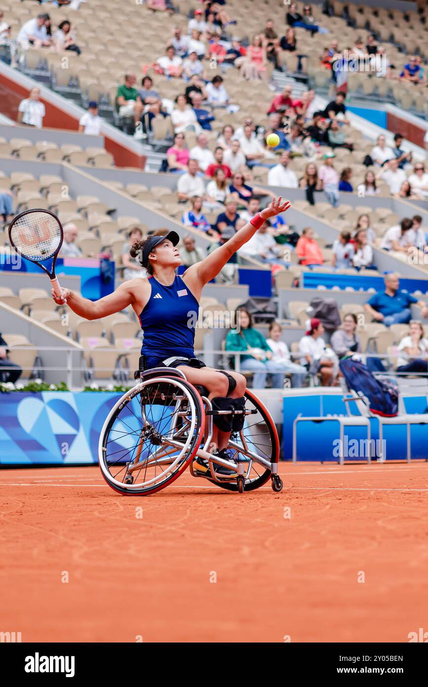 Paris 2024 Paralympic wheelchair tennis event, 31.08.24 in Paris. Dana ...