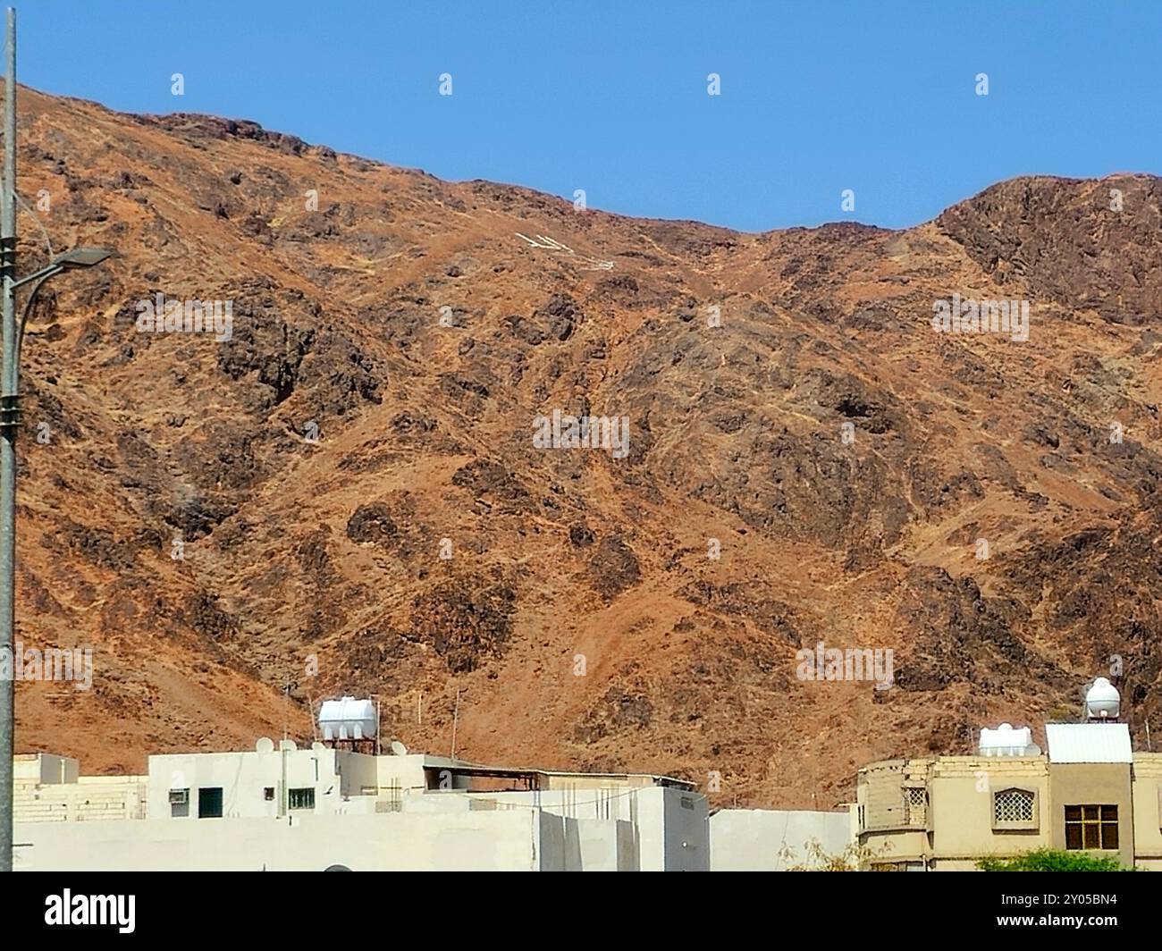 Mount Uhud, a mountain north of Medina, the site of the second battle ...