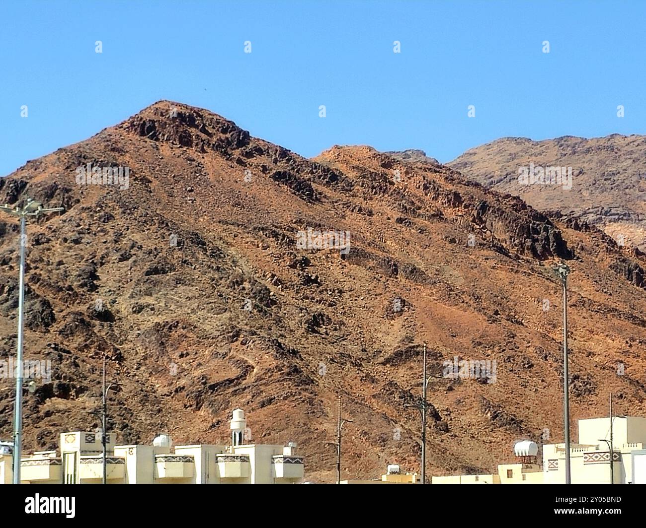 Mount Uhud, a mountain north of Medina, the site of the second battle ...