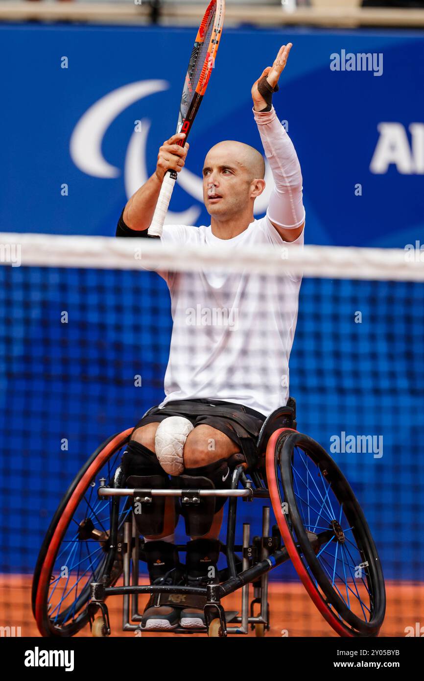 Paris 2024 Paralympic wheelchair tennis event, 31.08.24 in Paris. Guy ...