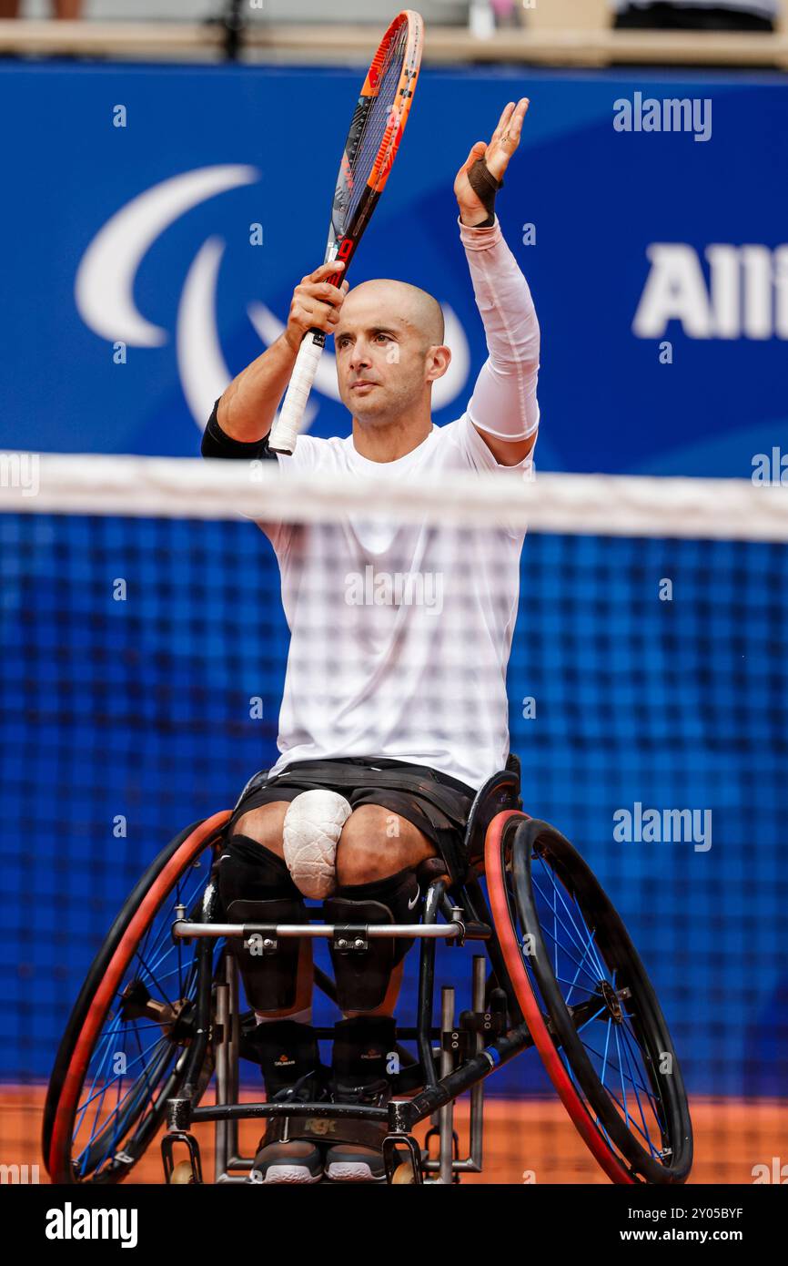 Paris 2024 Paralympic wheelchair tennis event, 31.08.24 in Paris. Guy ...