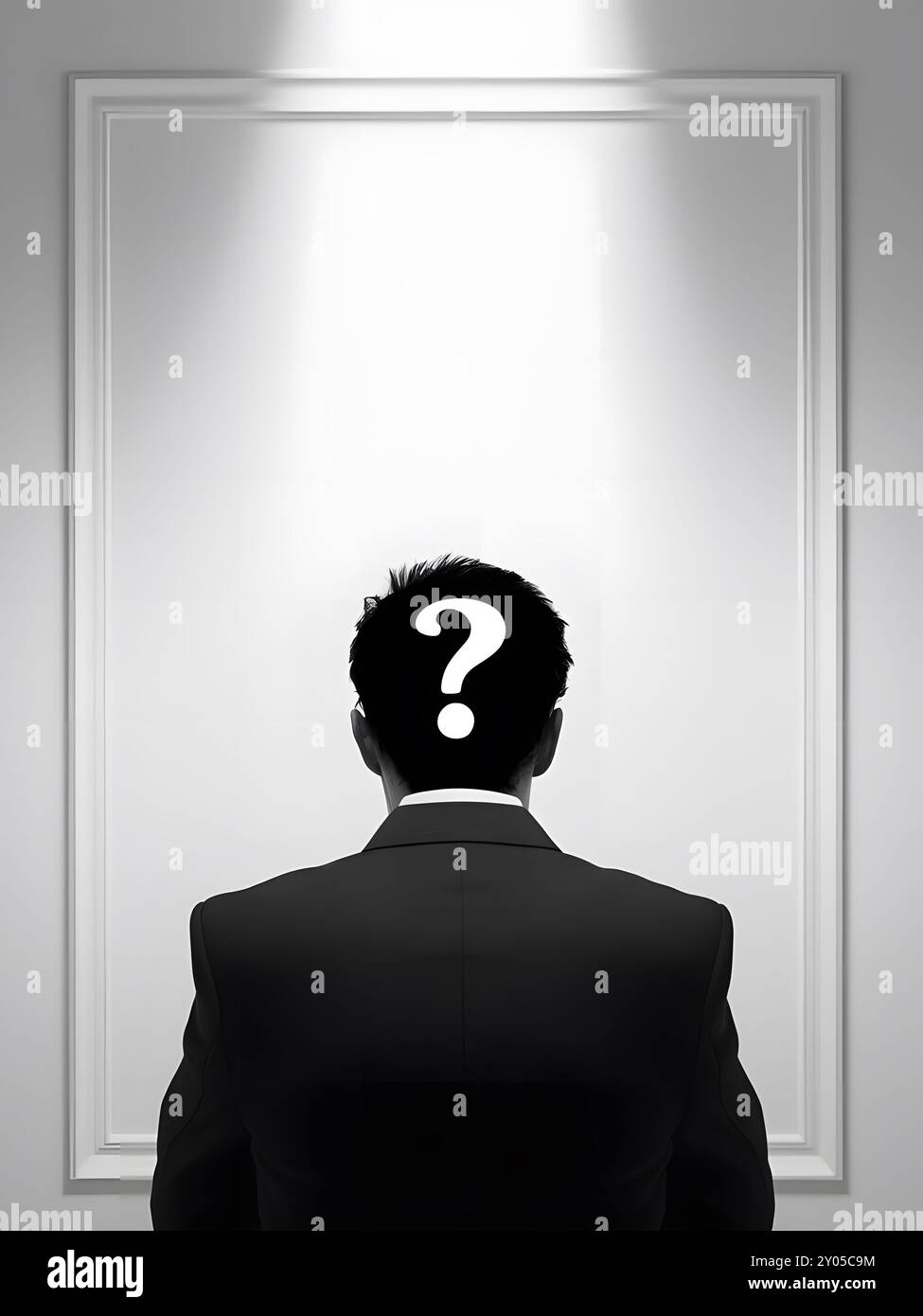 Black symbol of the human head with the words The question mark ...