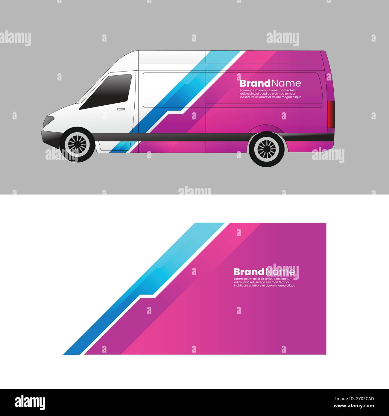 cargo van body wrap sticker design vector Stock Vector Image & Art - Alamy