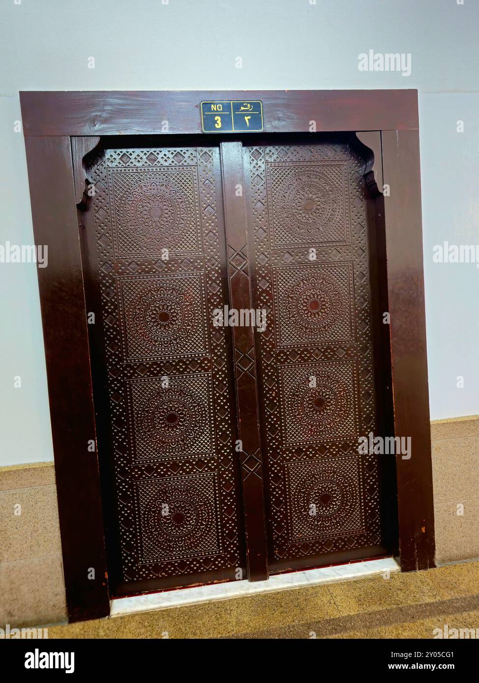 Wood door of The Masjid Al Qiblatayn Mosque of the Two Qiblas ...