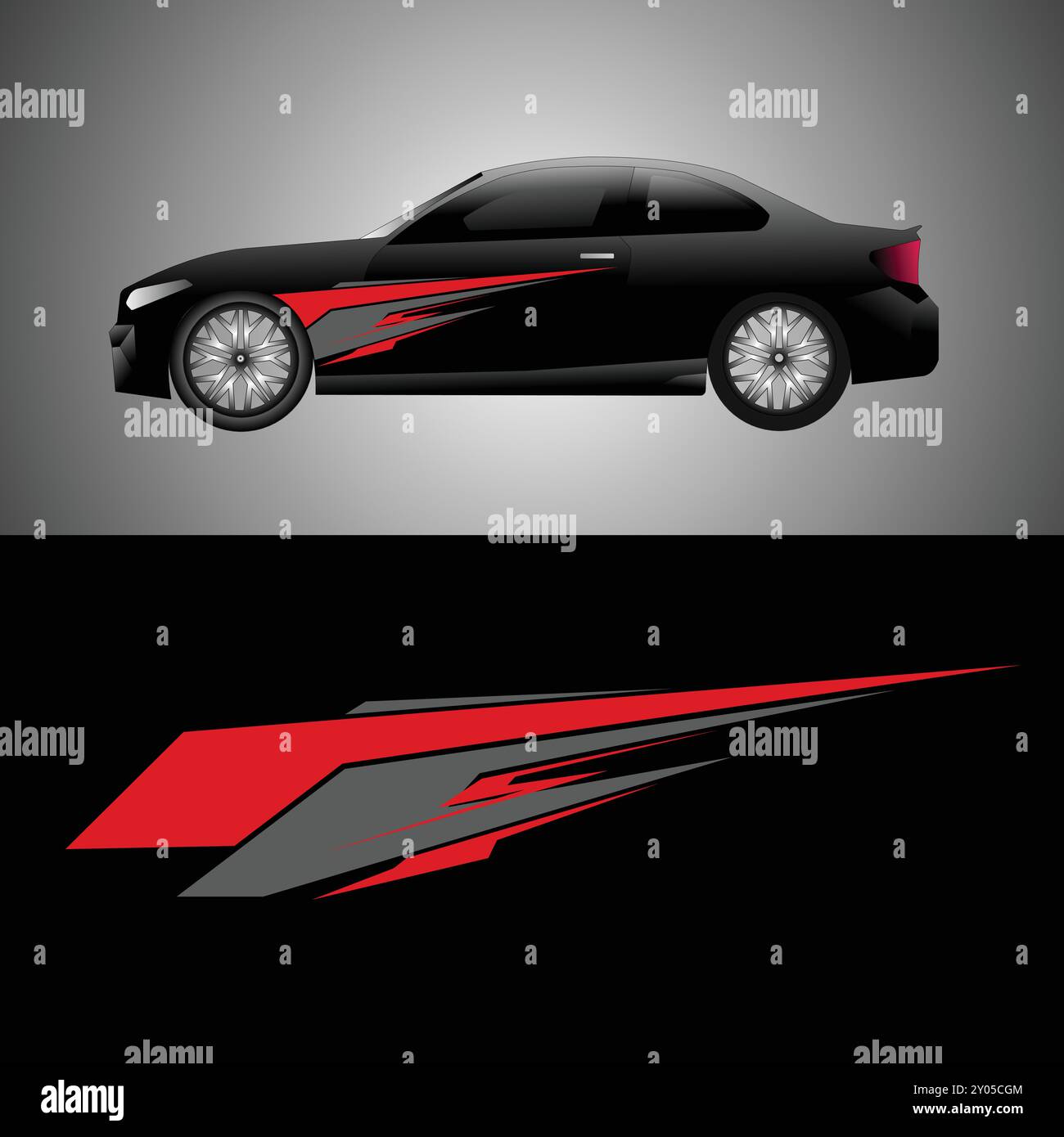 vector car decal background. car body wrap decal. modern car decals ...