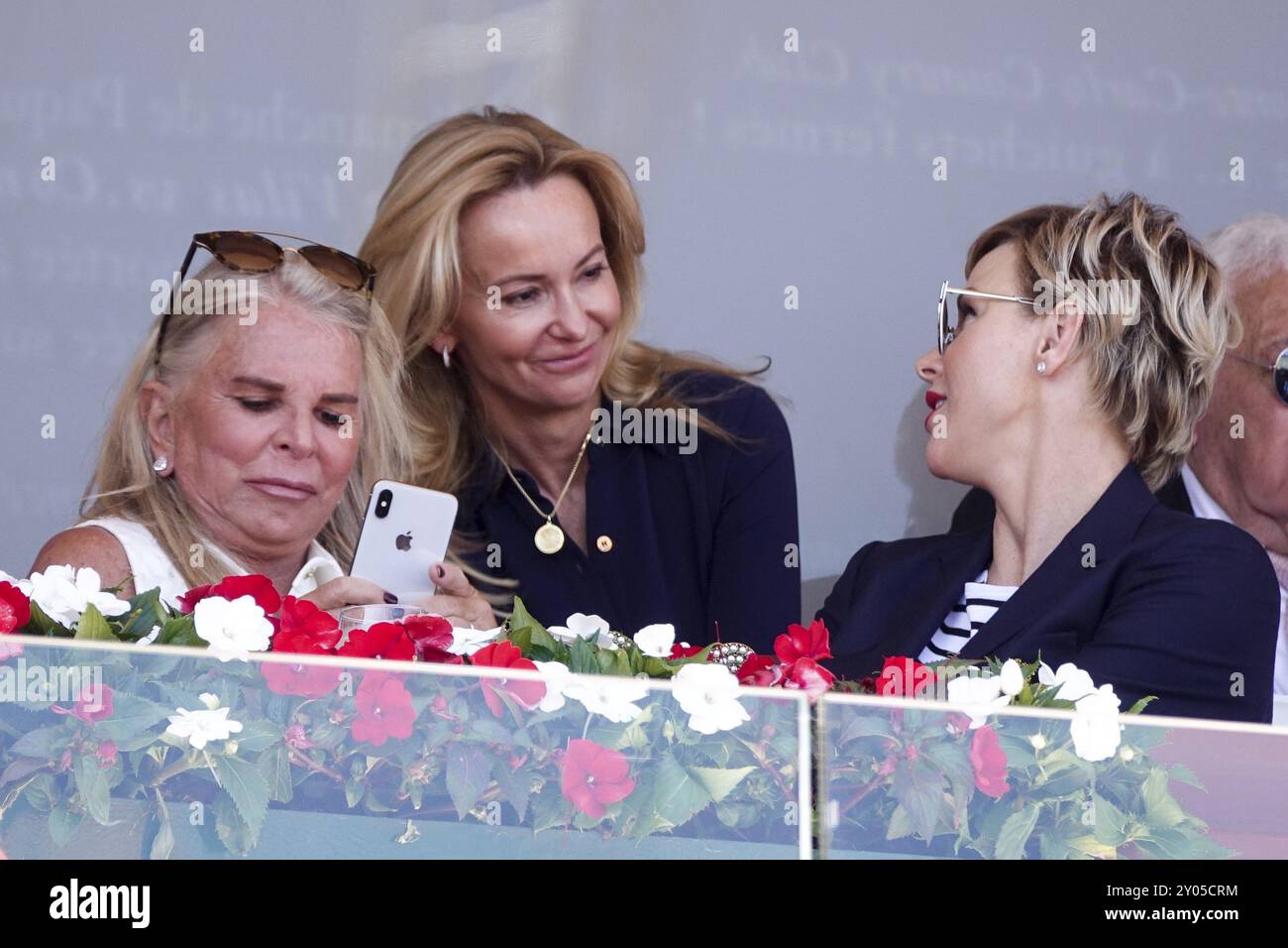 Princess Charlene of Monaco in the royal box at the Monte-Carlo Country ...