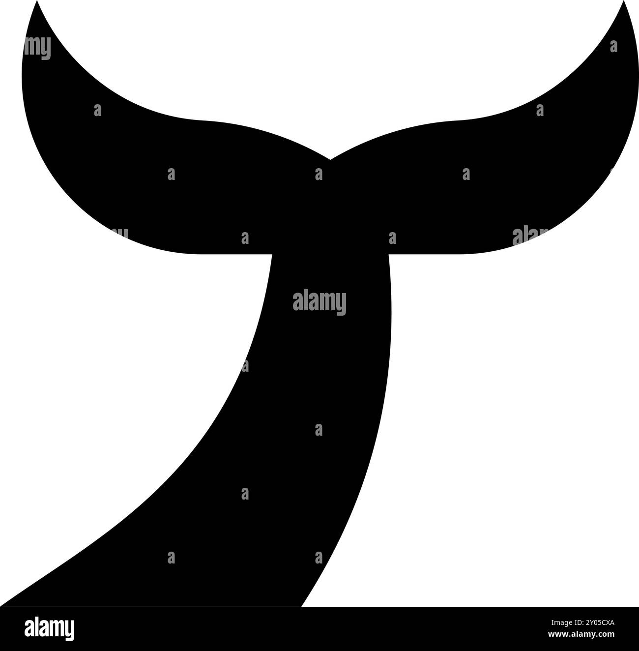 Tail of the fish icon black color vector illustration image flat style ...