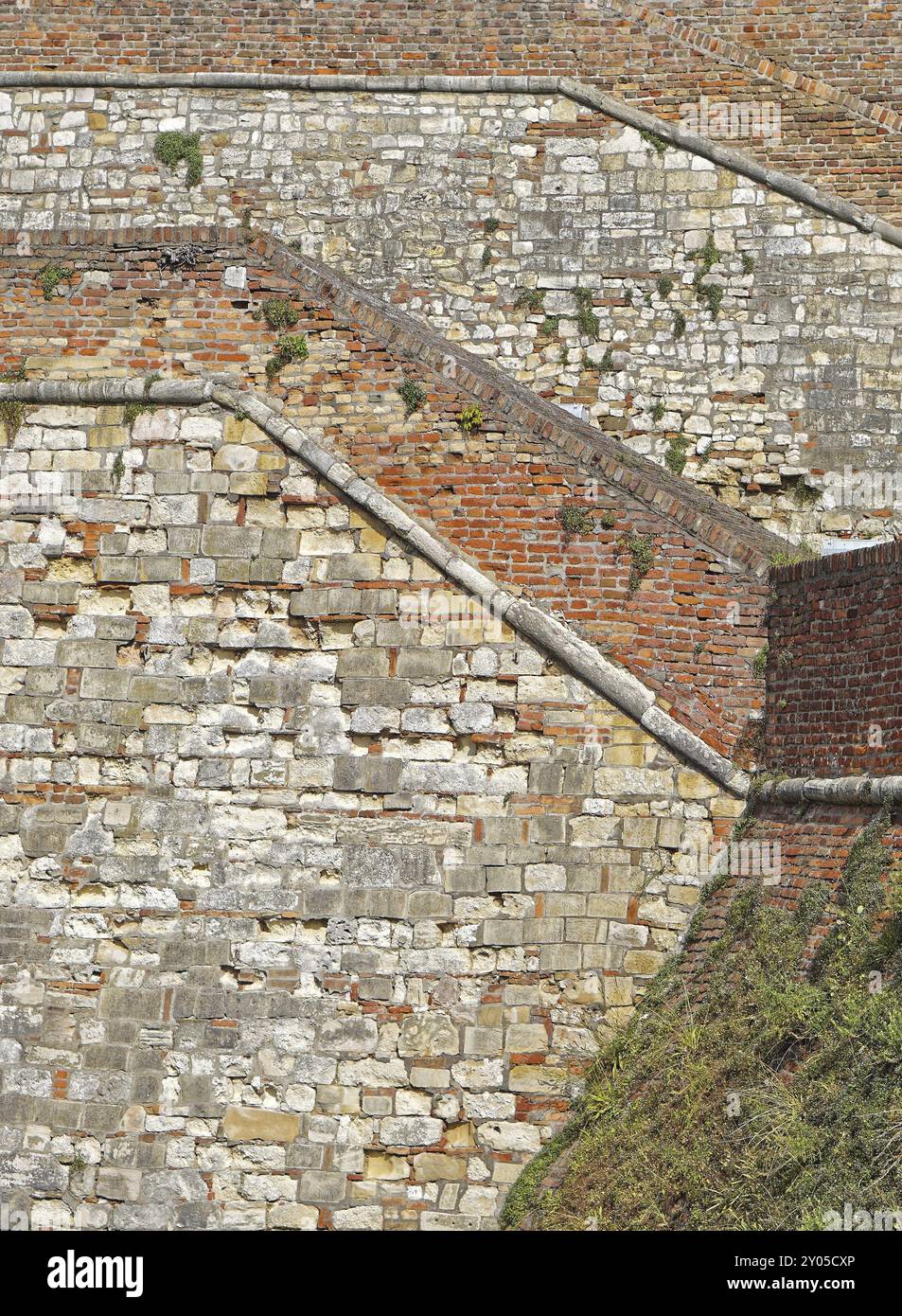 Bricks and stone walls at medieval castle Stock Photo - Alamy