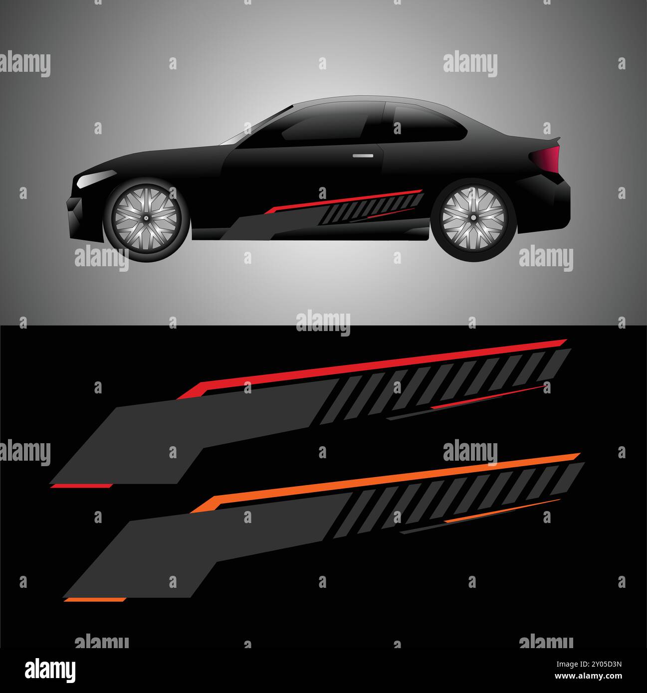 vector car decal background. car body wrap decal. modern car decals ...
