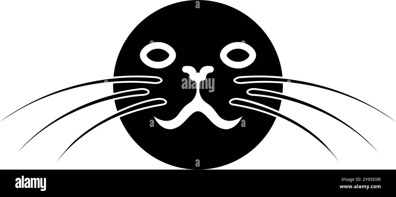 Head of seal icon black color vector illustration image flat style ...