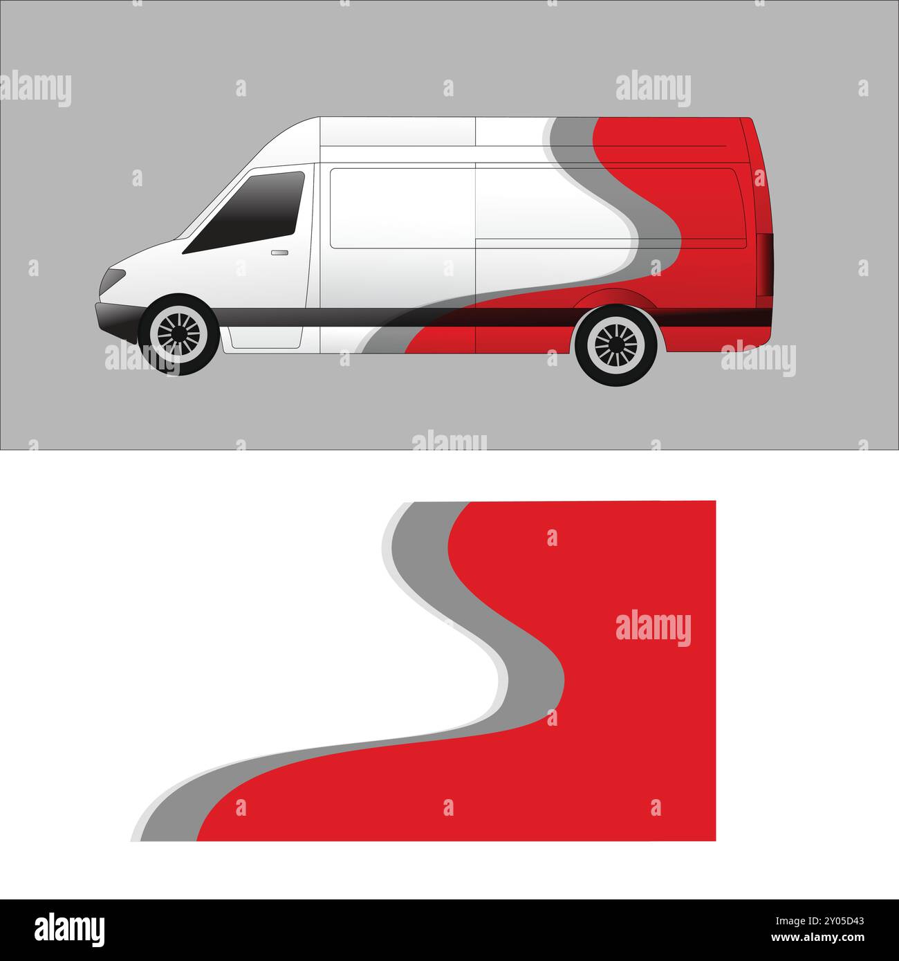 cargo van body wrap sticker design vector Stock Vector Image & Art - Alamy