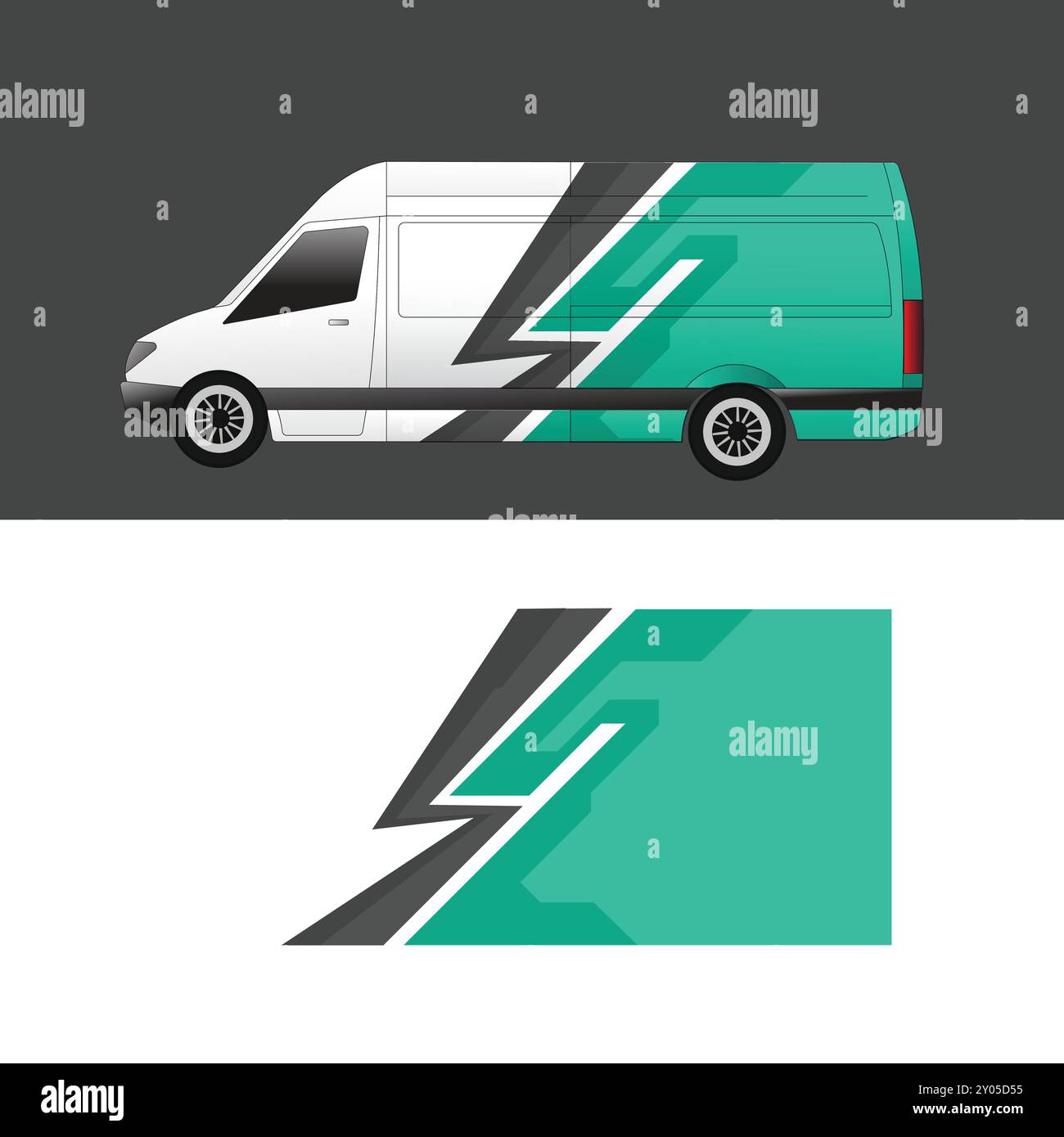 cargo van body wrap sticker design vector Stock Vector Image & Art - Alamy