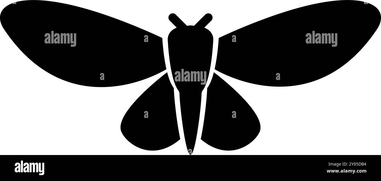 Moth butterfly clothing icon black color vector illustration image flat ...