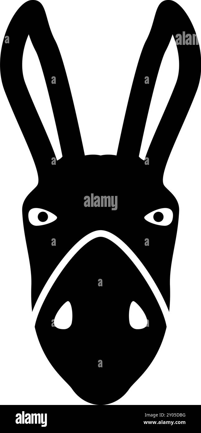 Donkey head silhouette icon black color vector illustration image flat ...