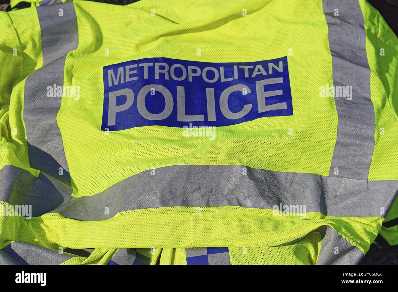 Metropolitan Police safety vest with reflective strips gear Stock Photo ...