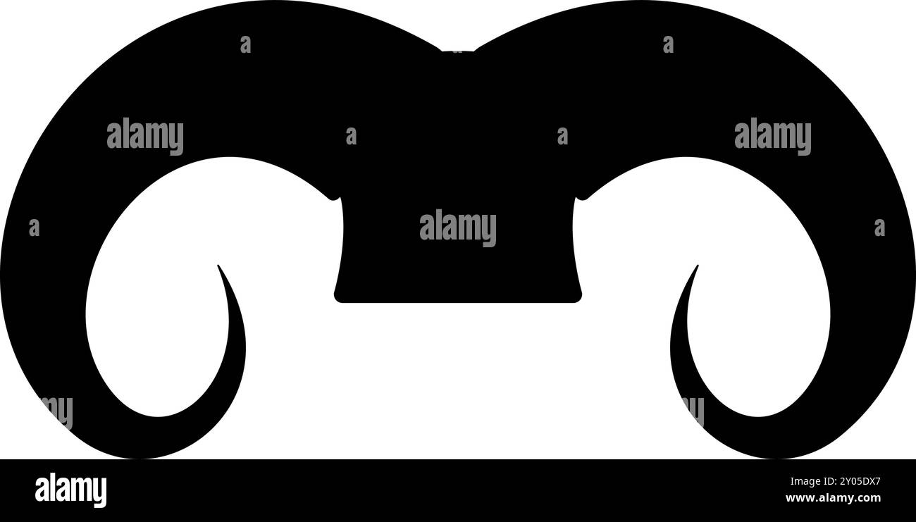 Ram horns farm animal concept icon black color vector illustration ...