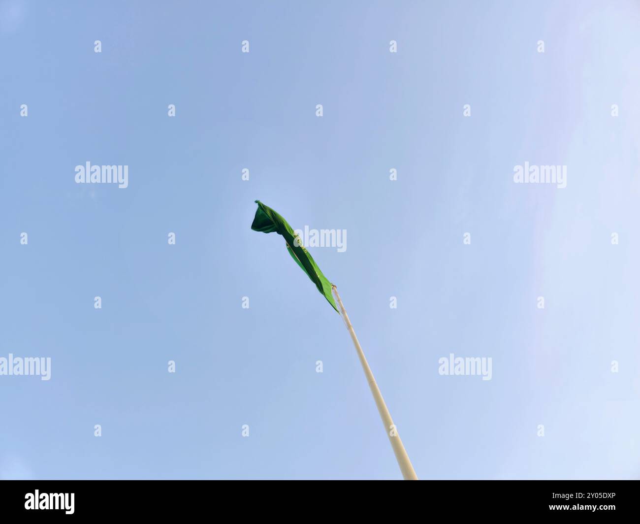 The national flag of Saudi Arabia kingdom, a green background with ...