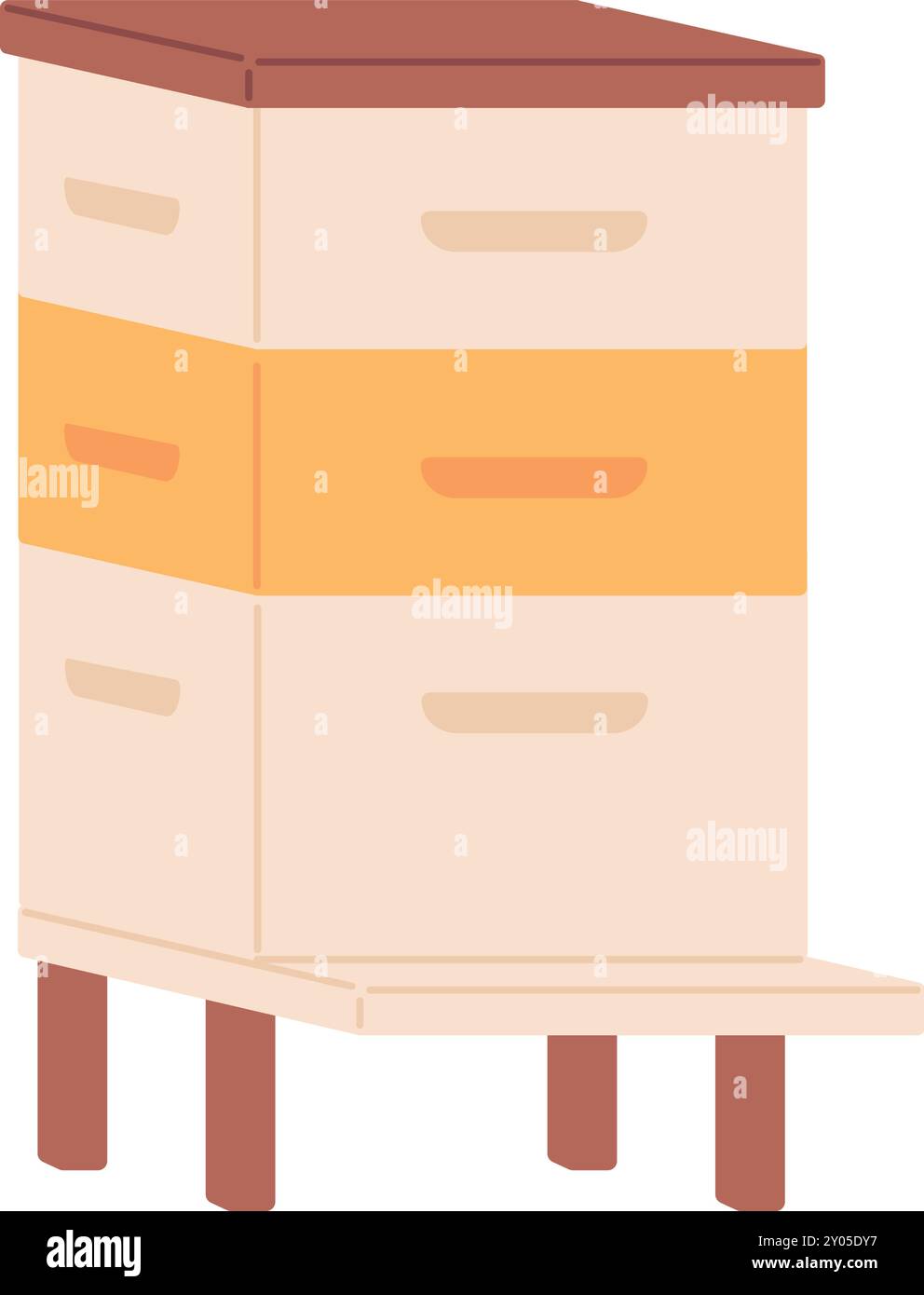 Wooden beehive box color icon. Apiary farm isolated on white background ...