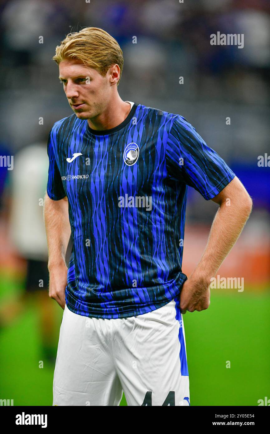 Milano, Italy. 30th, August 2024. Marco Brescianini (44) of Atalanta is ...