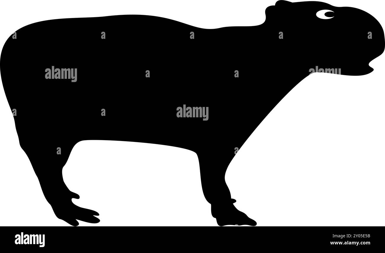Capybara icon black color vector illustration image flat style simple ...