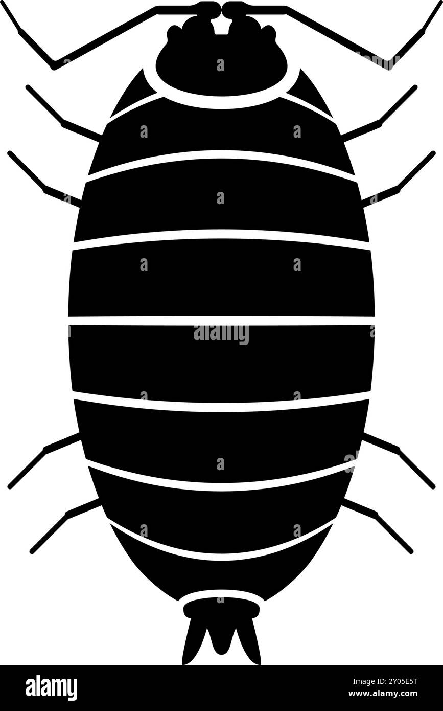 Roly poly woodlouse porcellio scaber woodruff icon black color vector ...